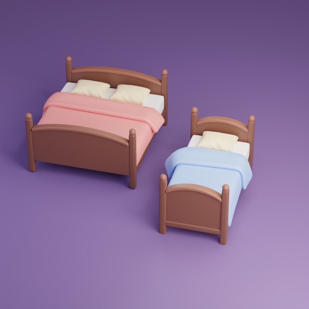3D model Cartoon beds VR / AR / low-poly | CGTrader