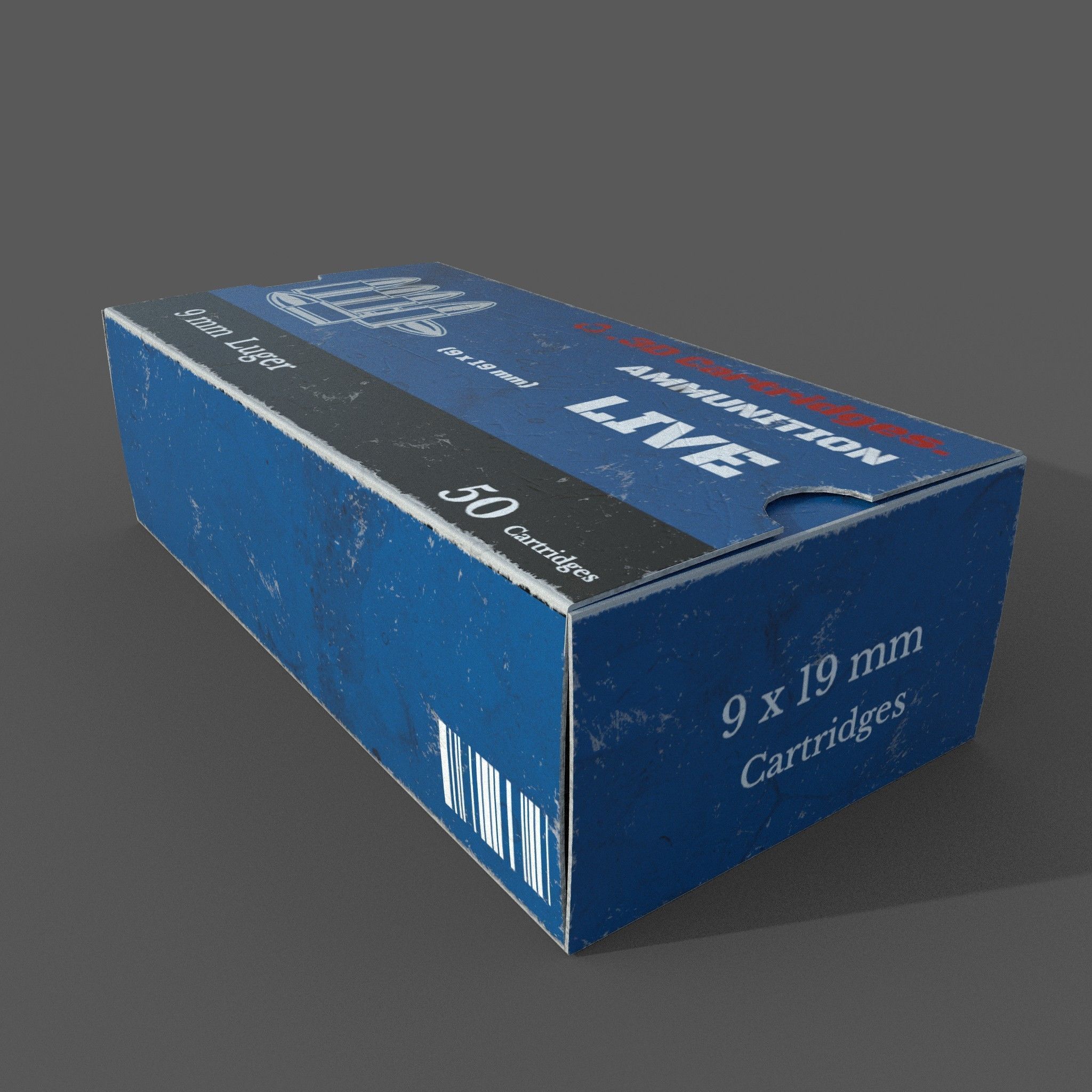 Ammo boxes and cartridges 9x19 mm 3D model | CGTrader