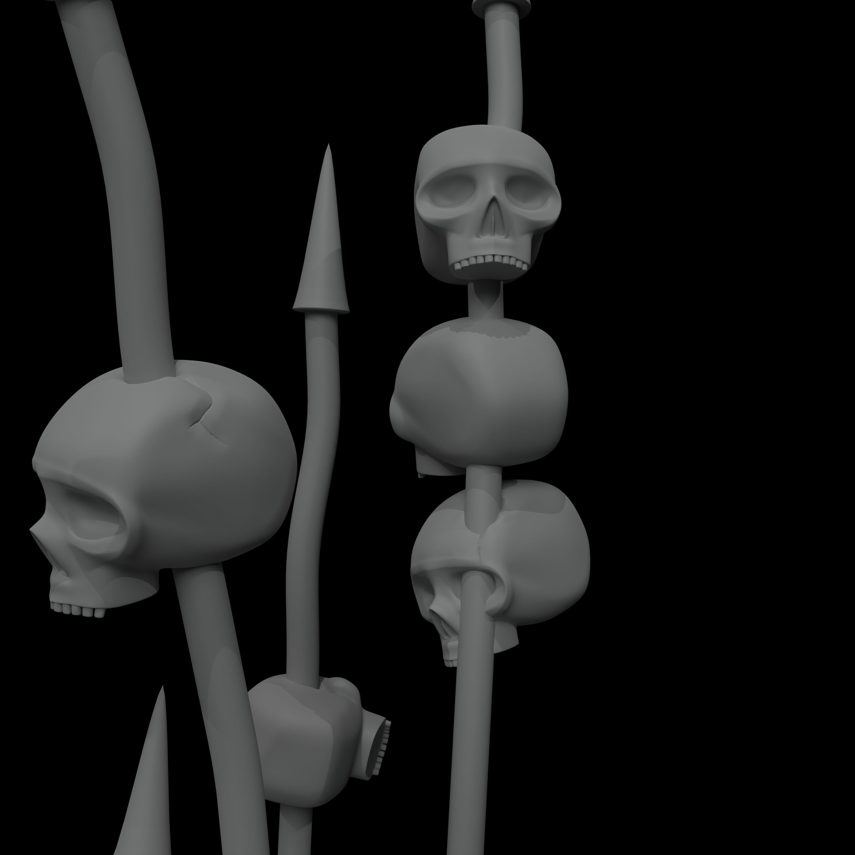 Skulls on spikes 3d model warhammer 40k terrain wargames 3D model 3D ...