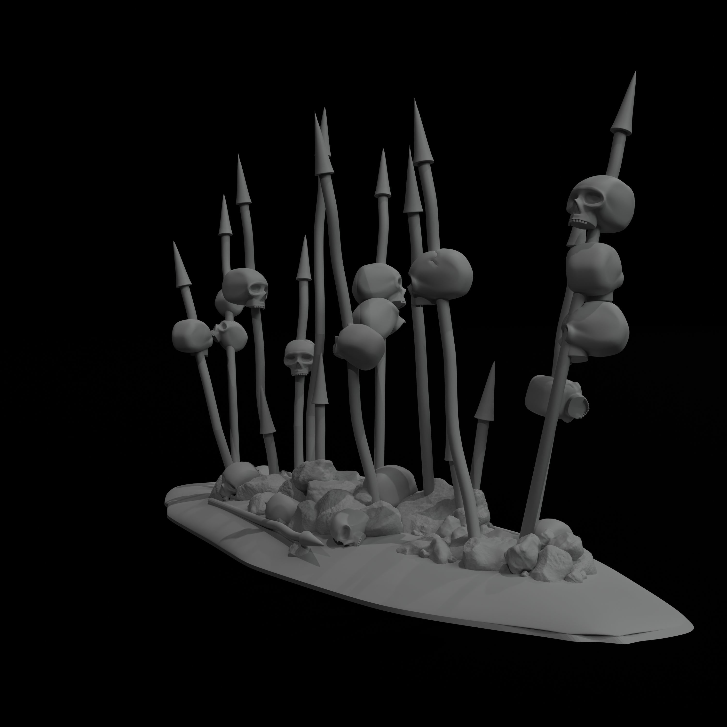 Skulls on spikes 3d model warhammer 40k terrain wargames 3D model 3D ...