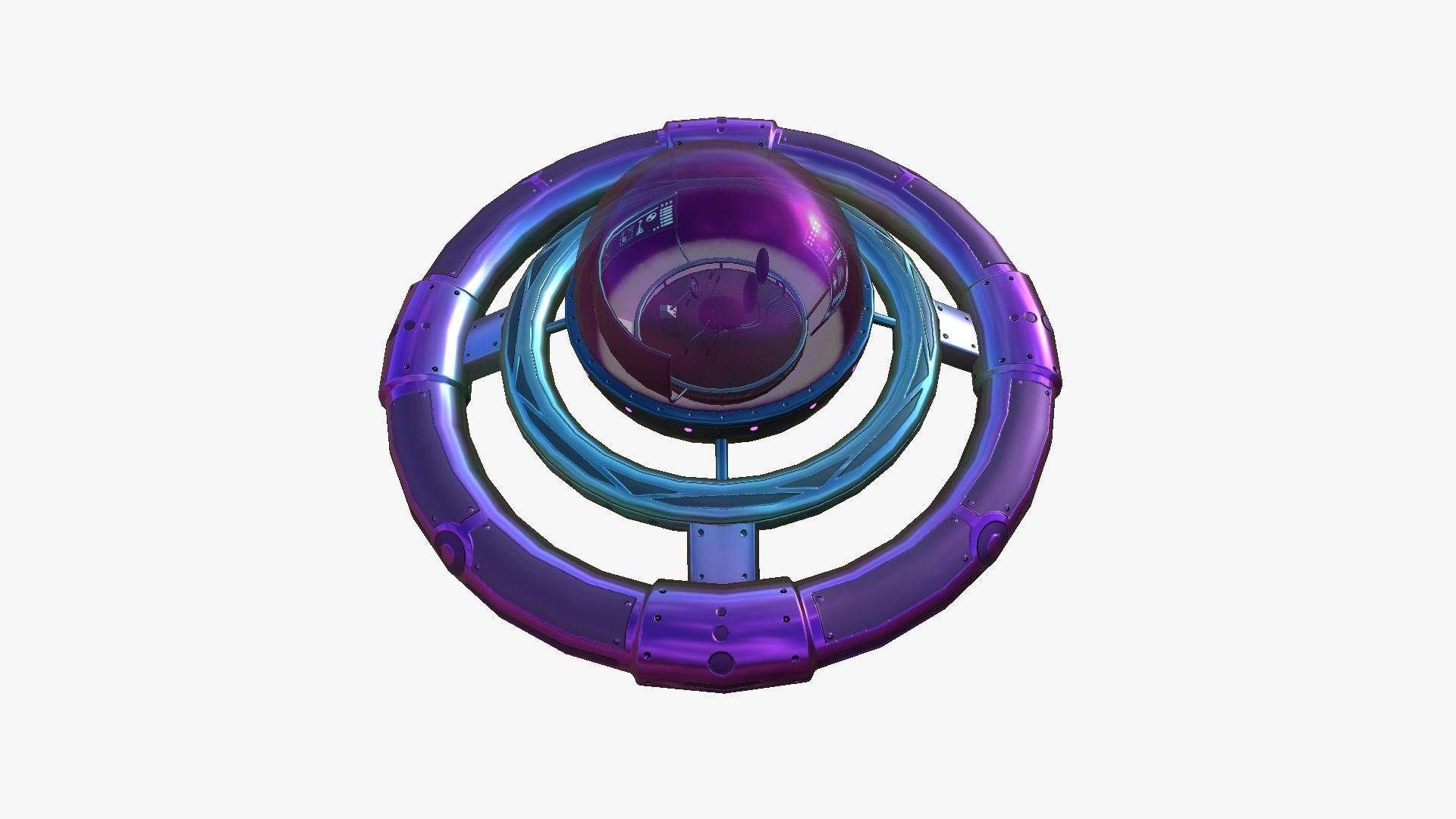 3D model Alien Spaceship UFO E04 Purple Blue - Sci Fi Spacecraft Design ...