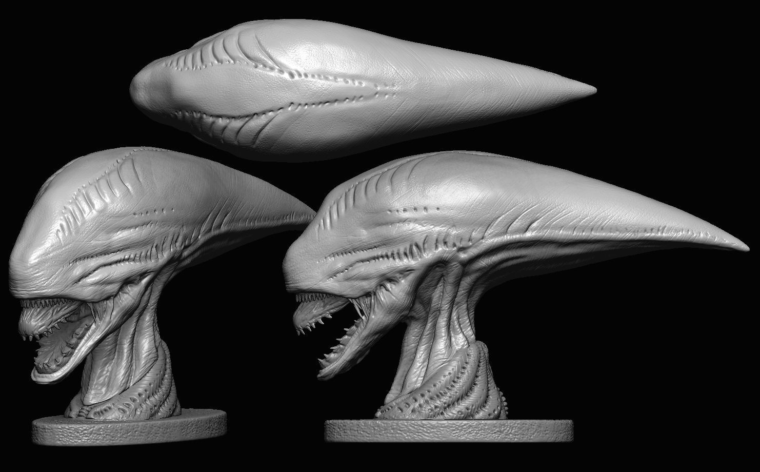 Prometheus Deacon Alien bust 3D model | CGTrader
