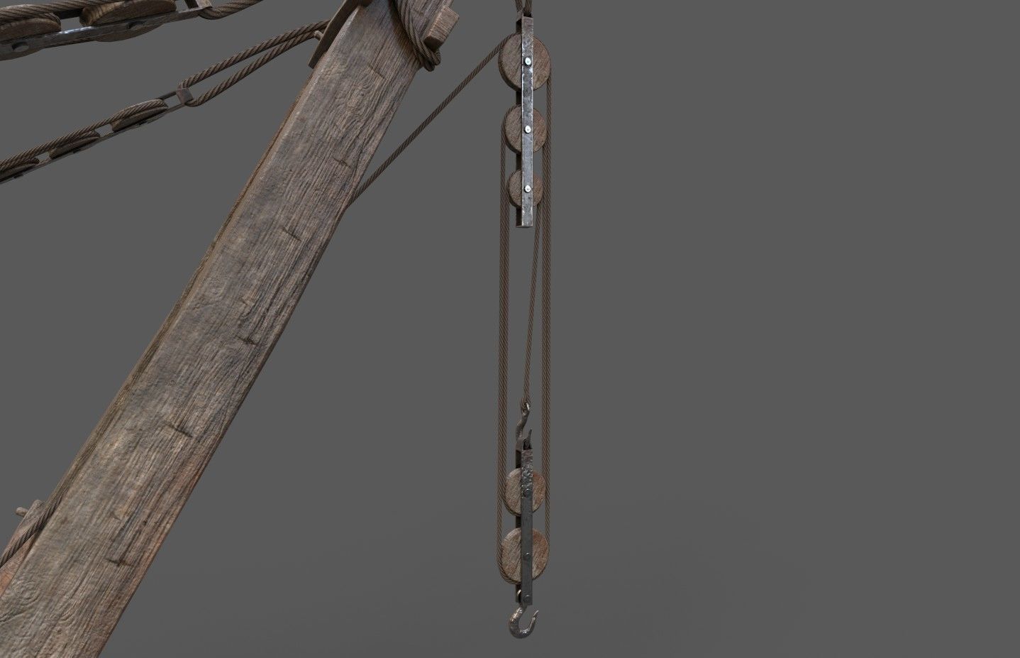 3D model Ancient roman construction crane Pentaspastos - PBR VR / AR ...