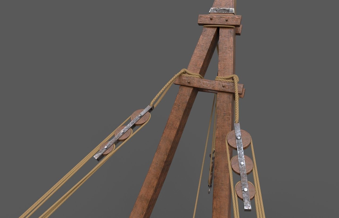 3D model Ancient roman construction crane Pentaspastos - PBR VR / AR ...