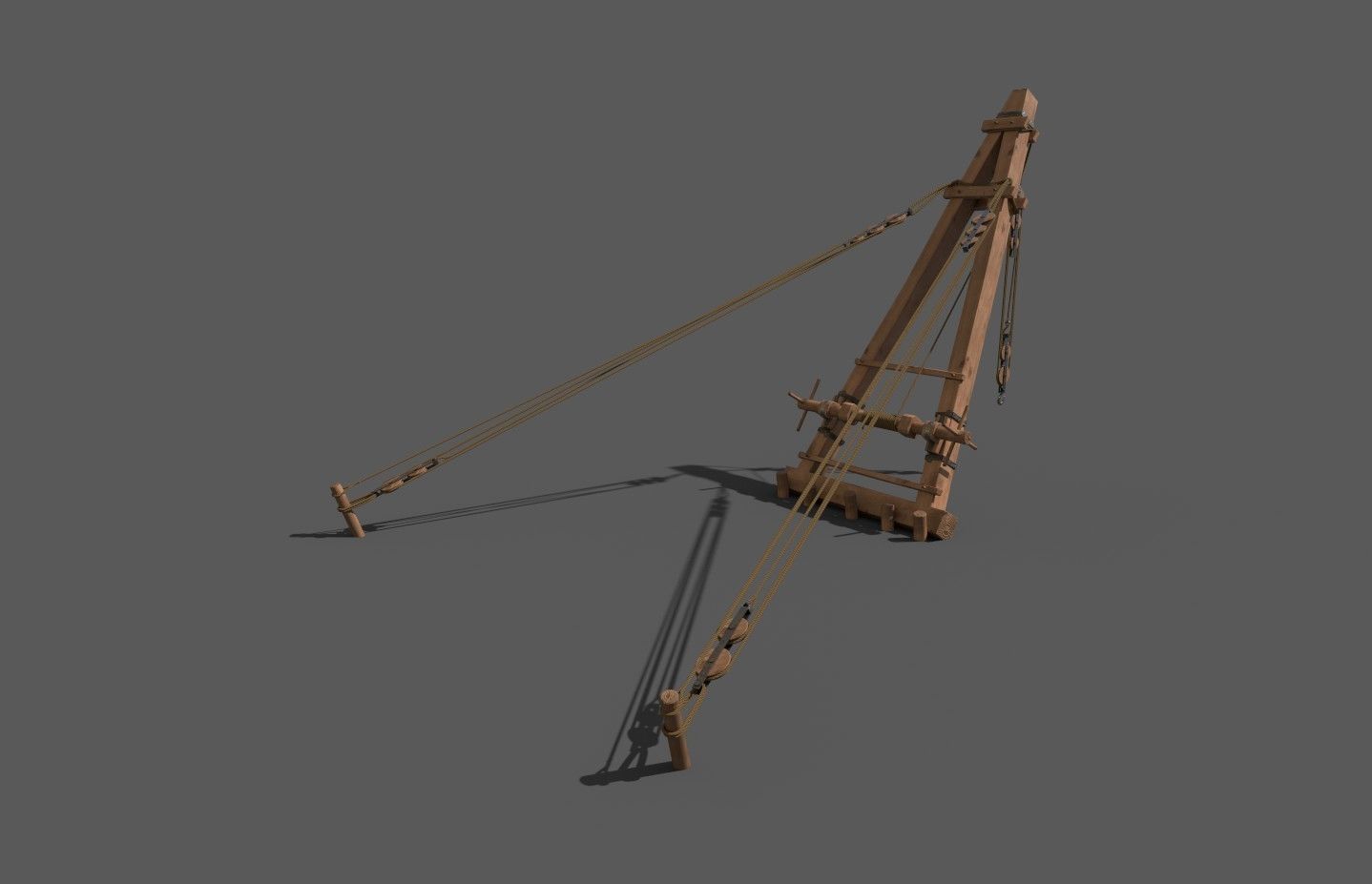 3D model Ancient roman construction crane Pentaspastos - PBR VR / AR ...