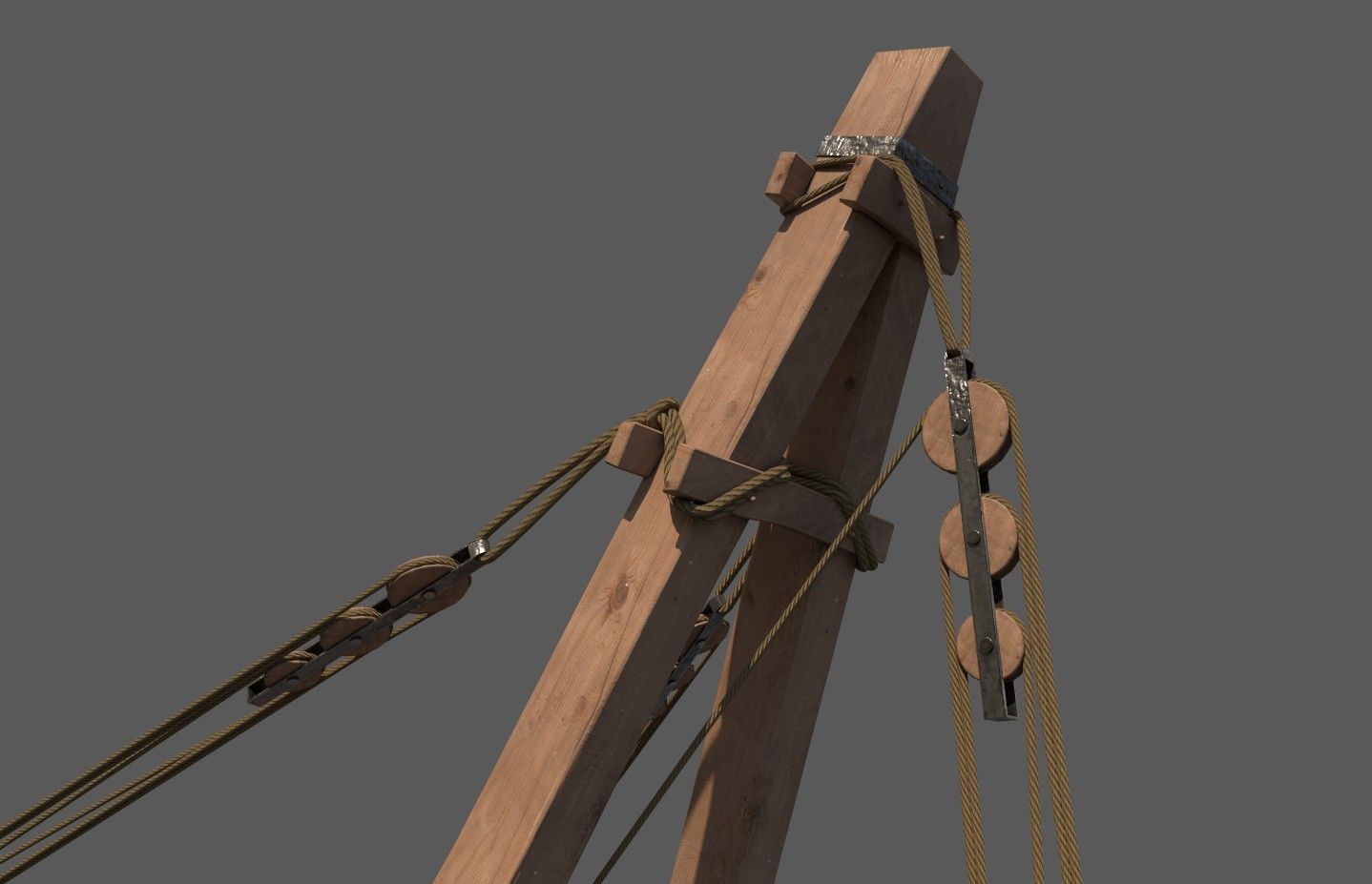 3D model Ancient roman construction crane Pentaspastos - PBR VR / AR ...