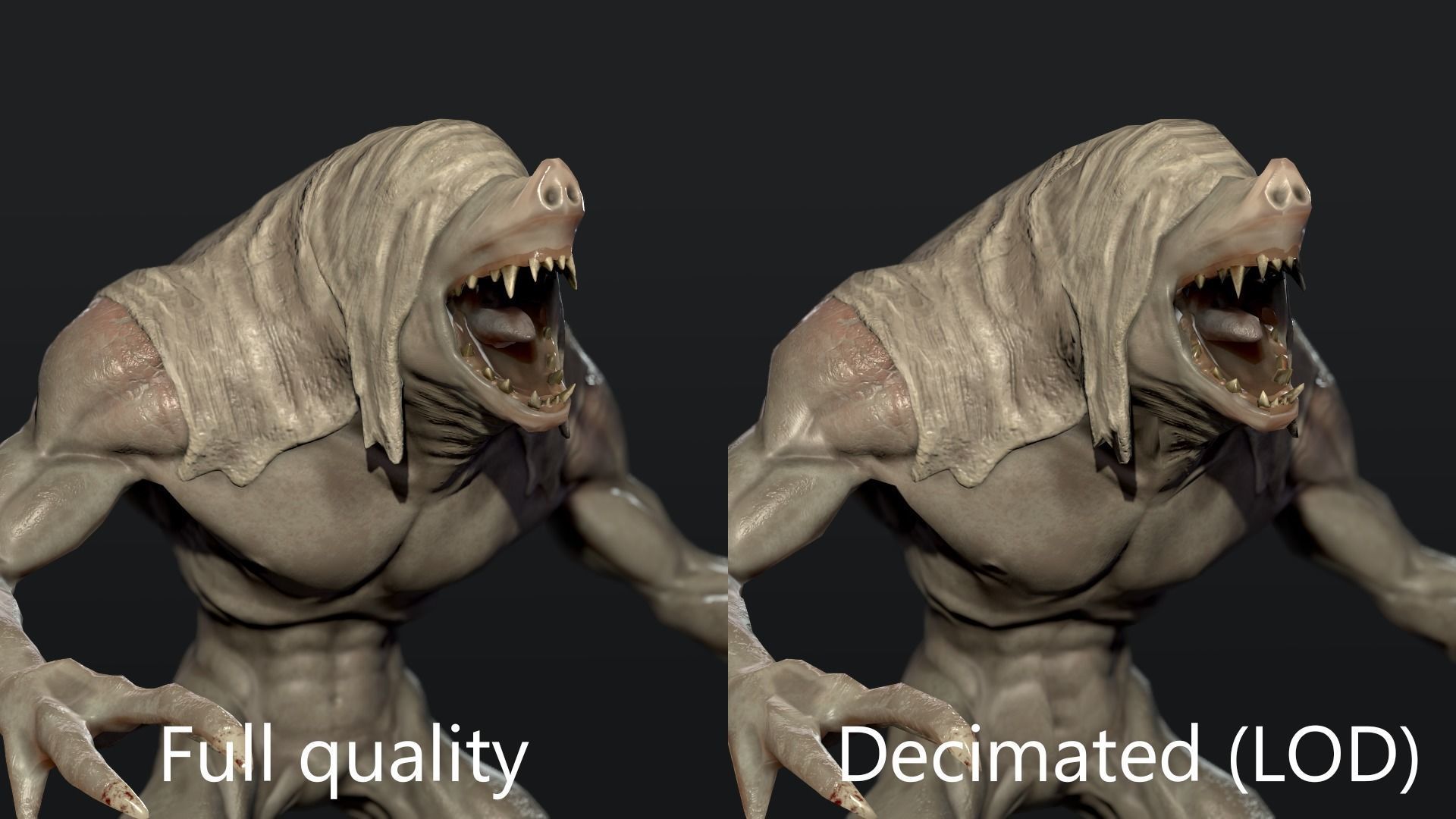 Creep Creature - Animated Game-ready model for Horror game free VR / AR ...