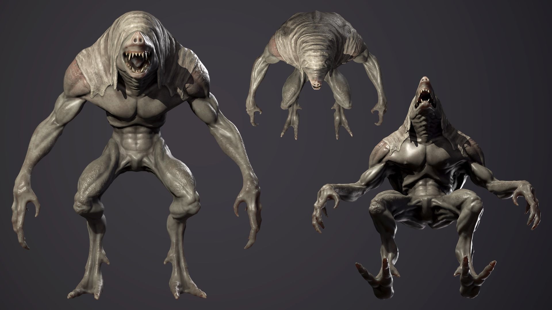 Creep Creature - Animated Game-ready model for Horror game free VR / AR ...