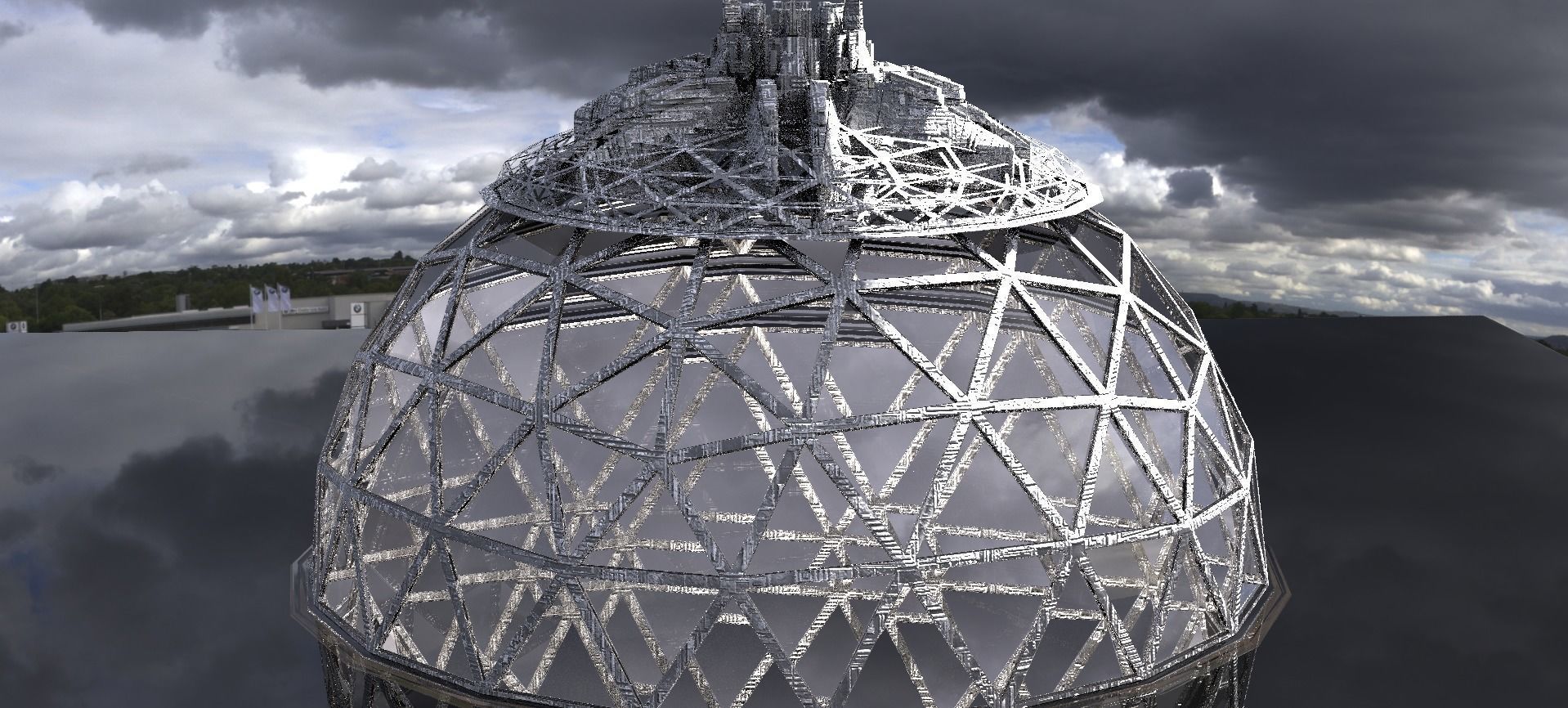 SciFi City Dome Array Base 2 3D model | CGTrader