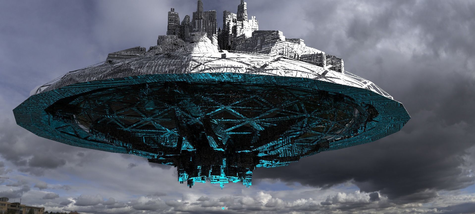 SciFi City Dome Array Base 4 3D model | CGTrader