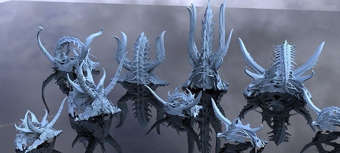 Alien Dragon God Bone Structure Collection 1 3D model | CGTrader