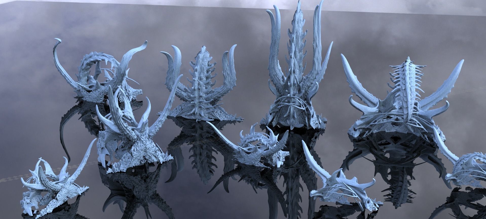 Alien Dragon God Bone Structure Collection 1 3D model | CGTrader