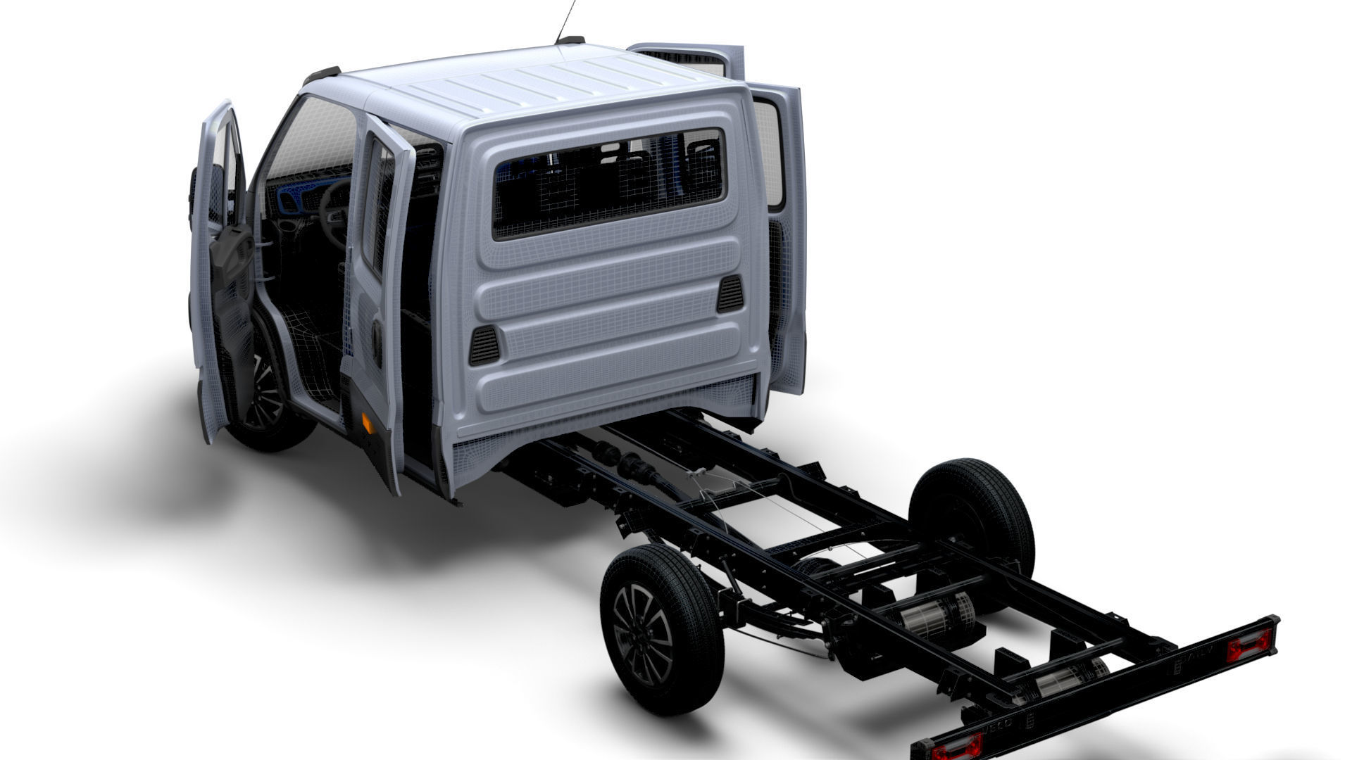 Iveco Daily Crew Cab L3 Chassis 2023 3D model | CGTrader