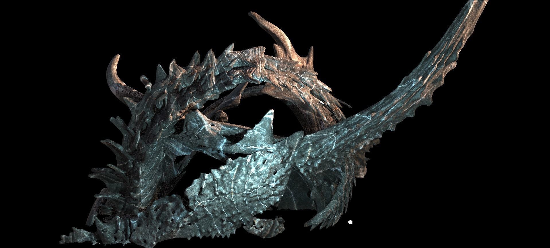 DArk Alien Dragon God Bone In space 1 3D model | CGTrader