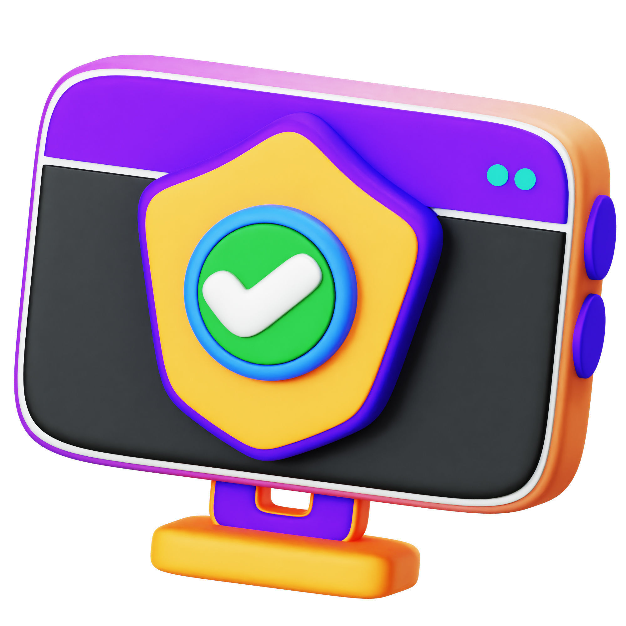 3D model Computer Protection 3D Icon VR / AR / low-poly | CGTrader