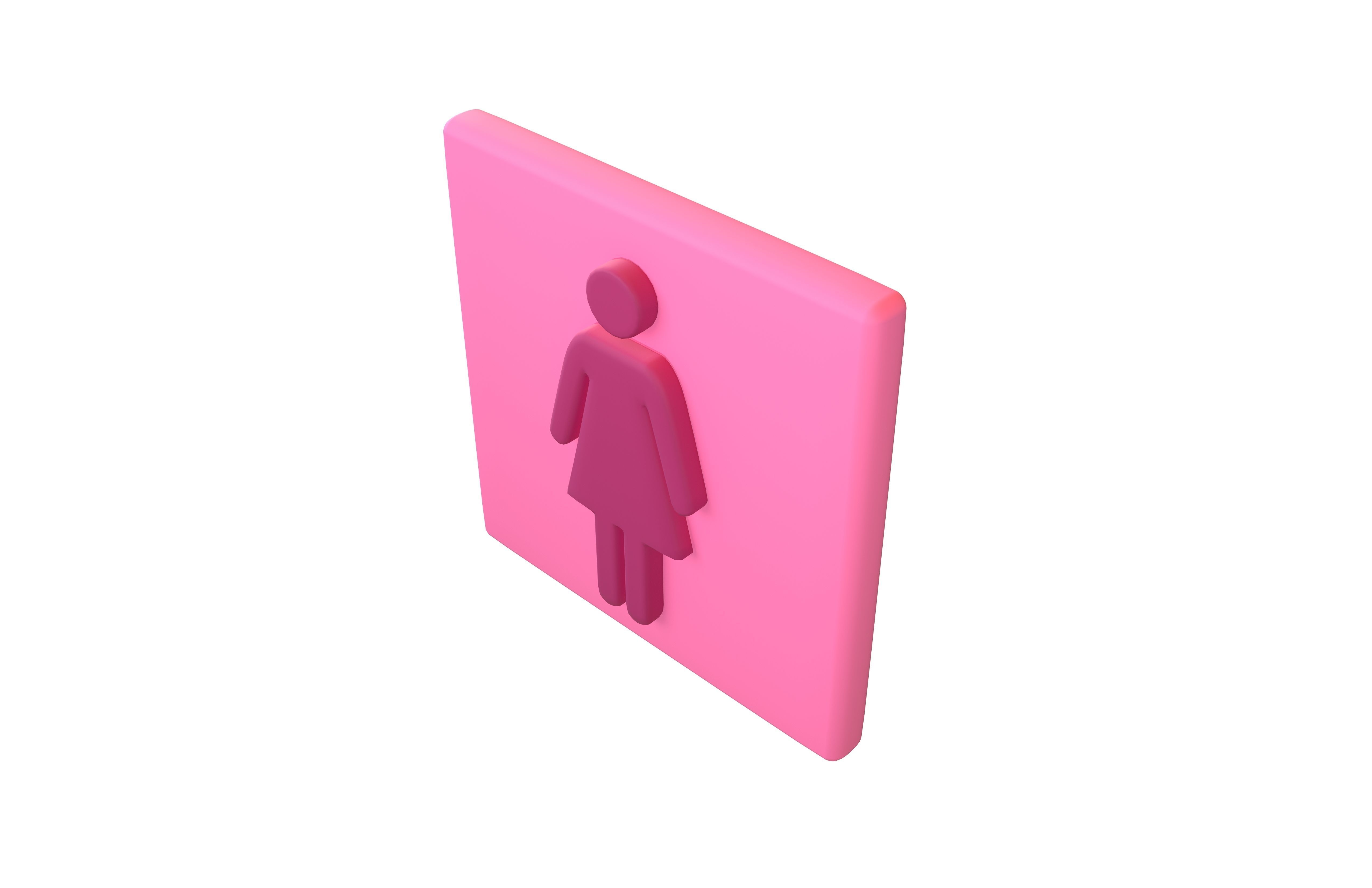 3D model Girl Washroom Icon v1 002 VR / AR / low-poly | CGTrader