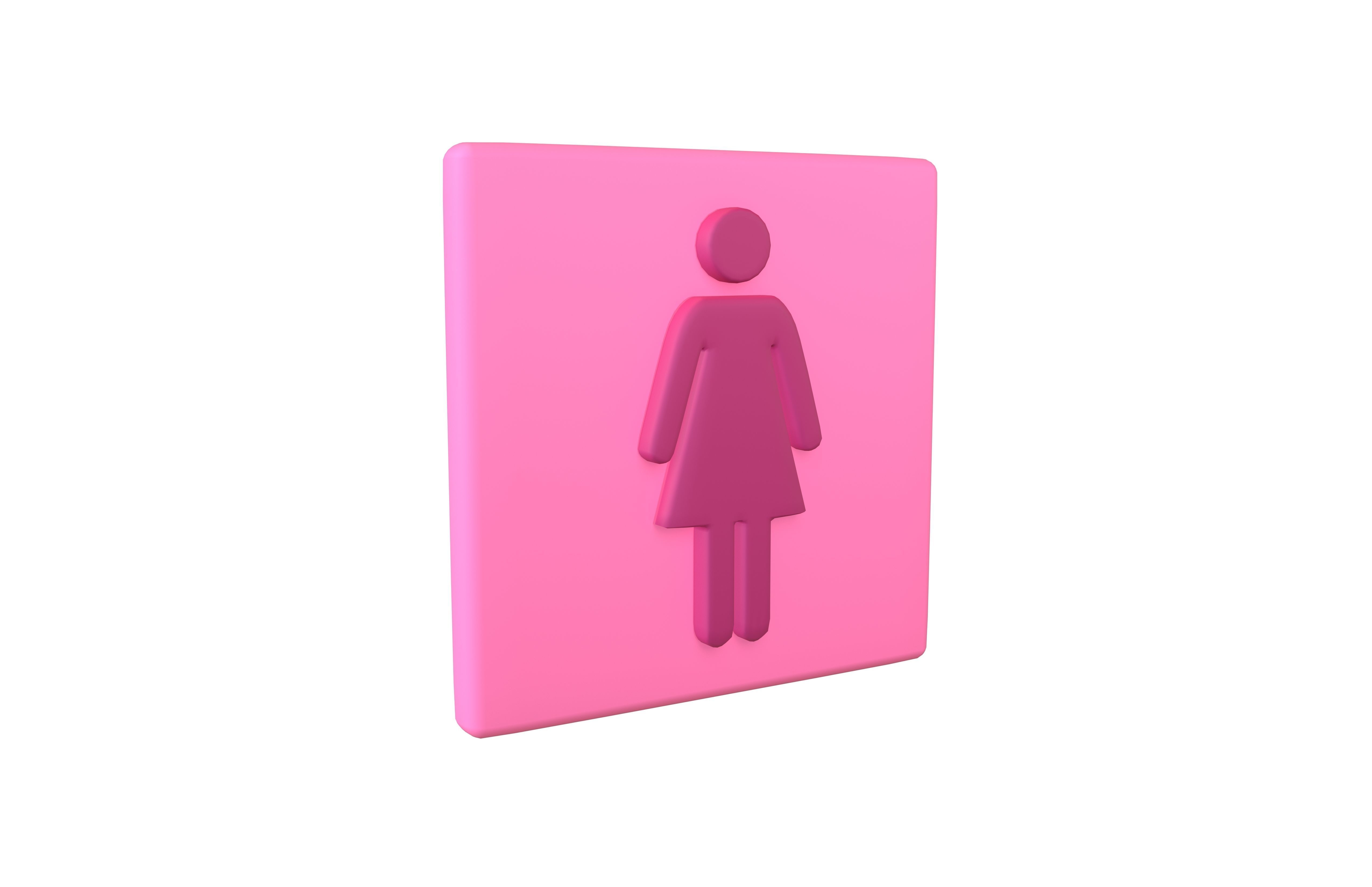 3D model Girl Washroom Icon v1 002 VR / AR / low-poly | CGTrader