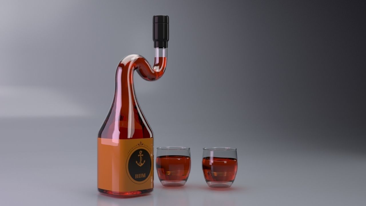 Rum Bottle 3d model 3D model | CGTrader
