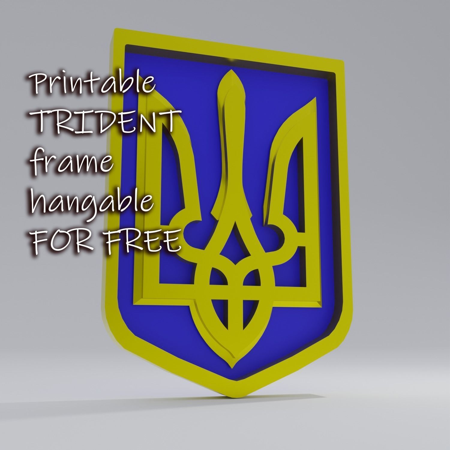 Printable hangable TRIDENT frame free 3D model 3D printable | CGTrader