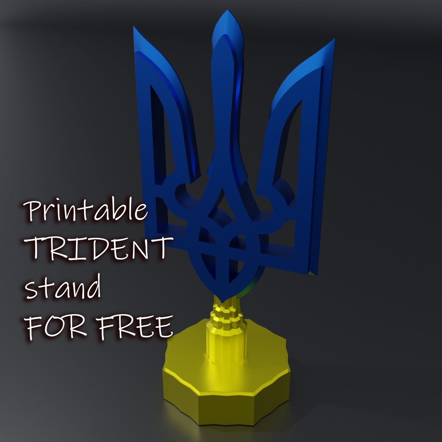 Printable TRIDENT stand model free 3D model 3D printable | CGTrader