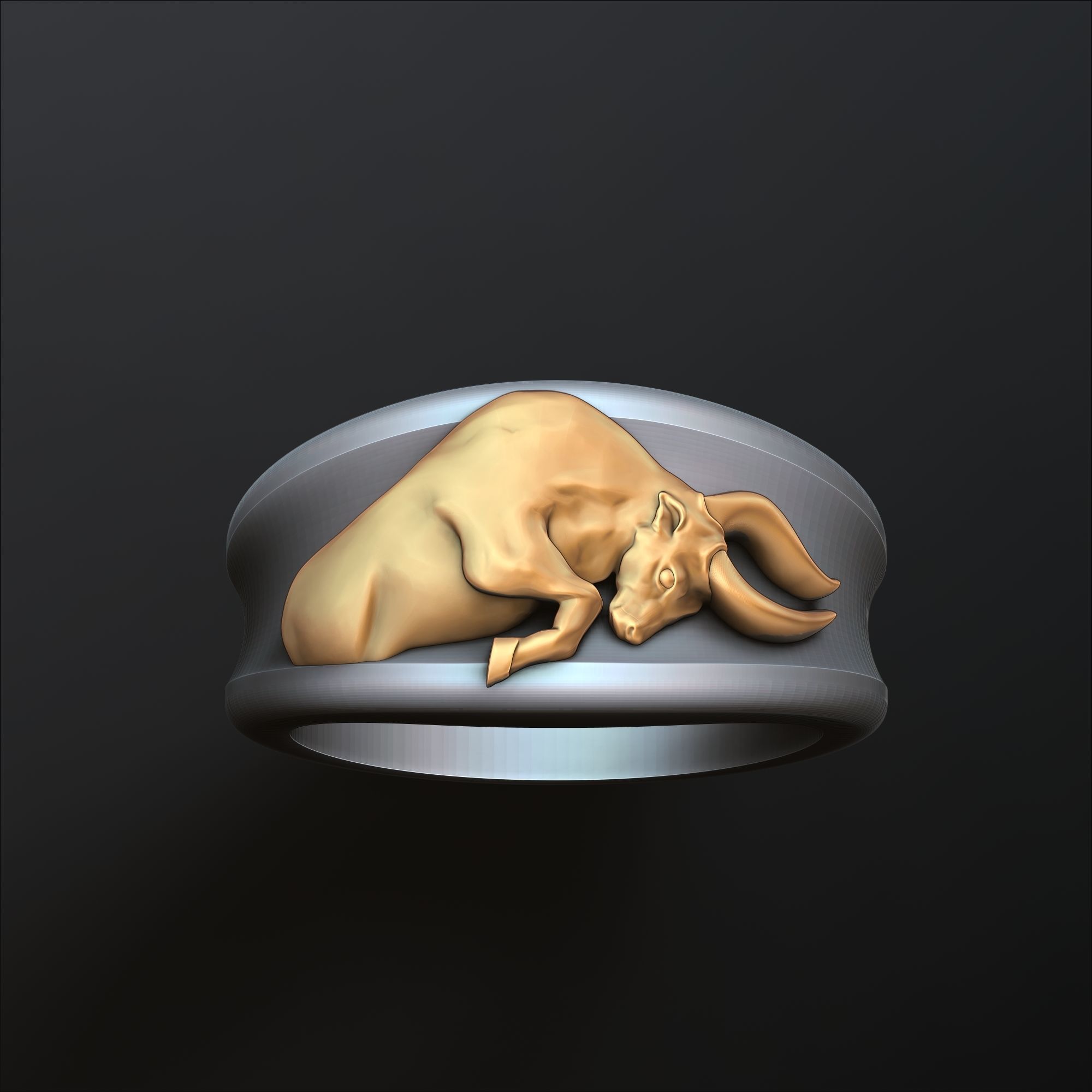 Zodiac Horoscope Taurus Ring 3D model 3D printable | CGTrader