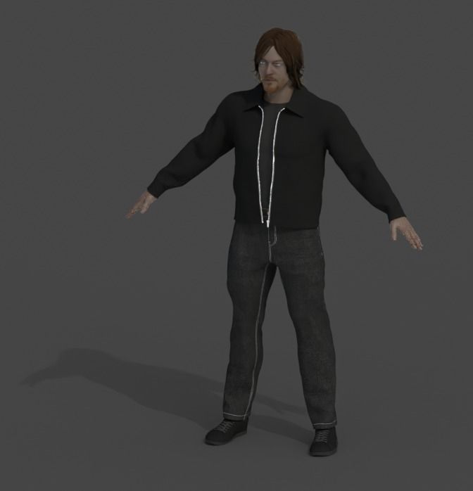 3D model The Walking Dead - Daryl Dixon Low Poly Rigged 3d model VR ...