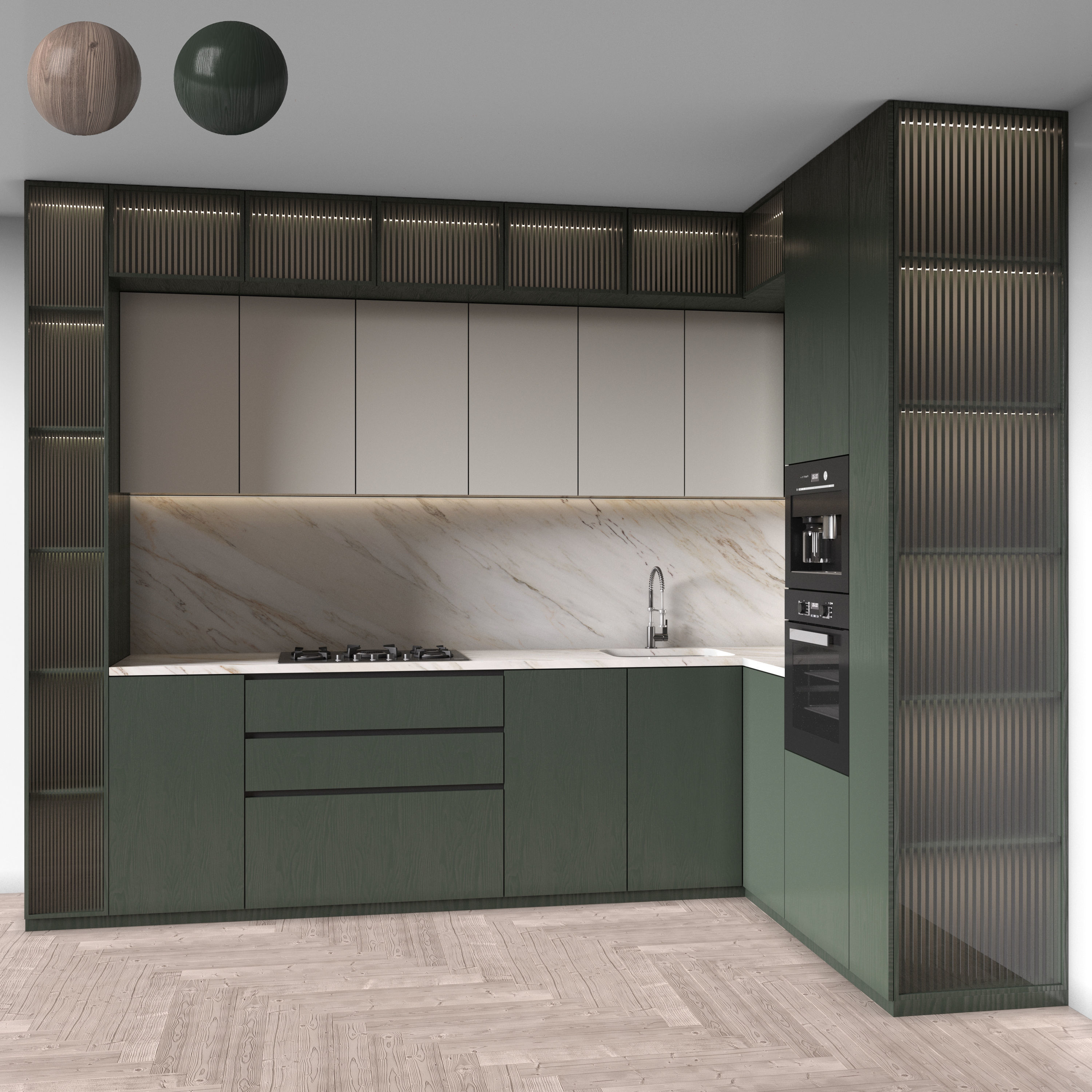 Kitchen Modern 74 - Corner Kitchen 3D model | CGTrader