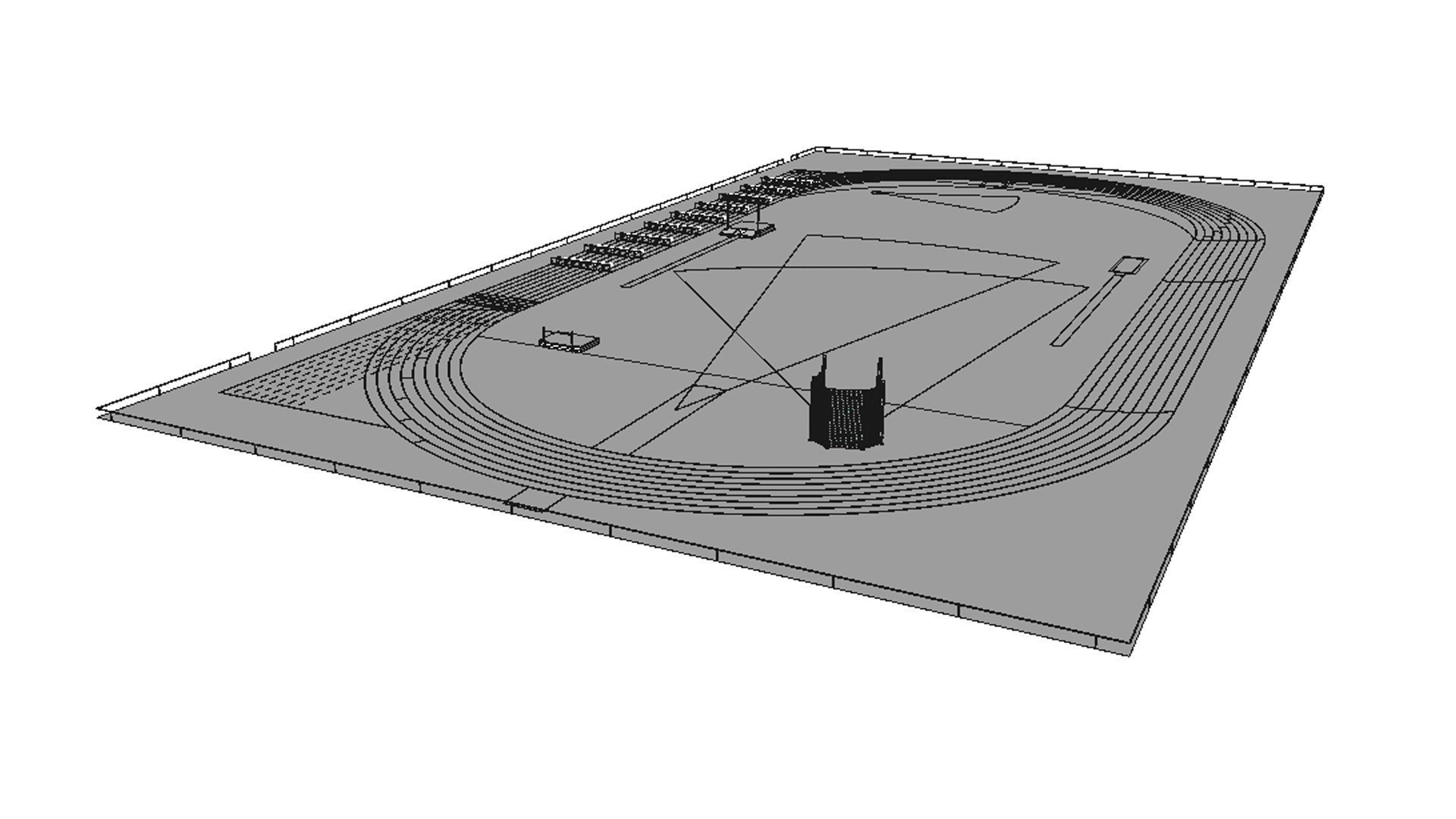 Athletics stadium 3D model | CGTrader