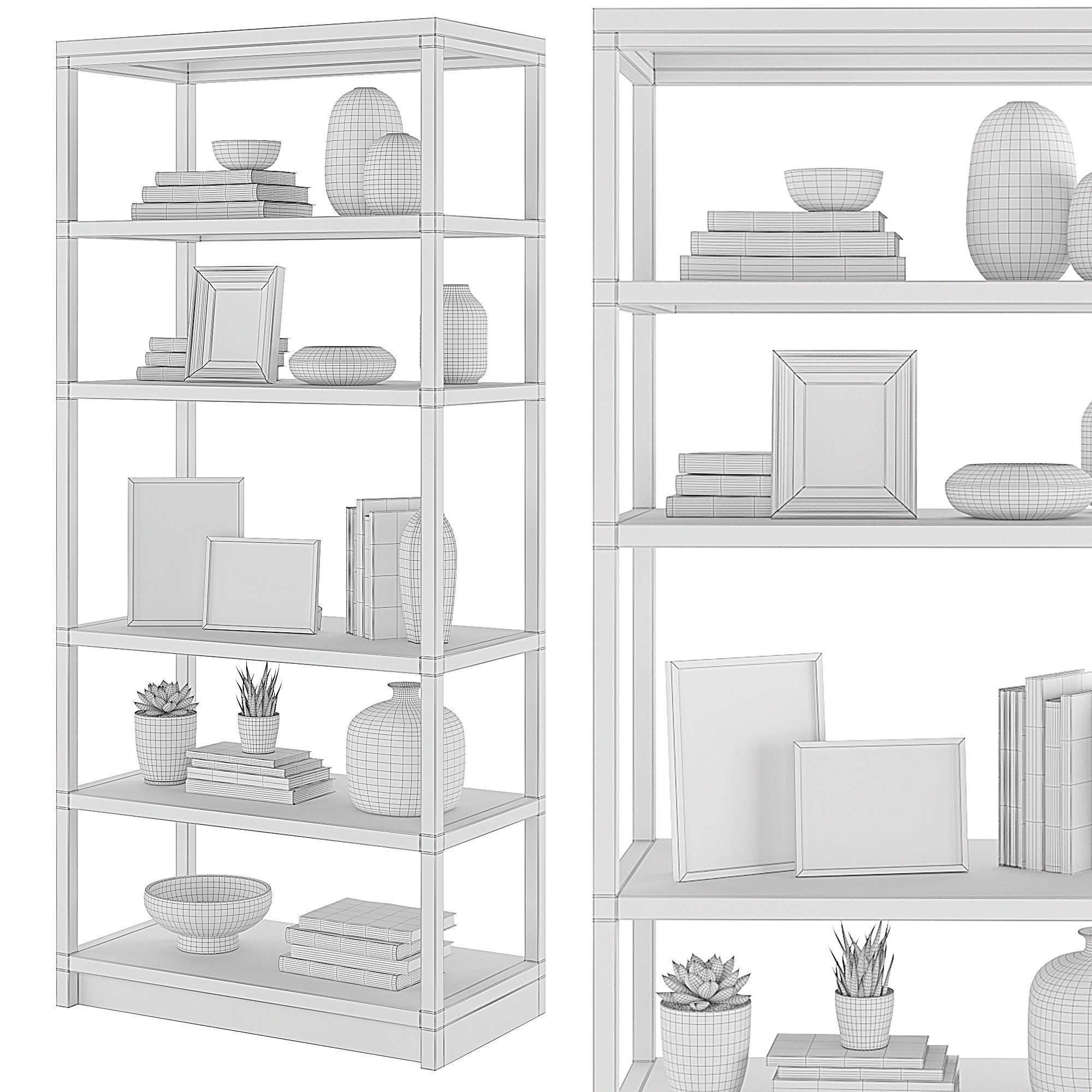 Pacific Etagere Bookcase 3D model | CGTrader