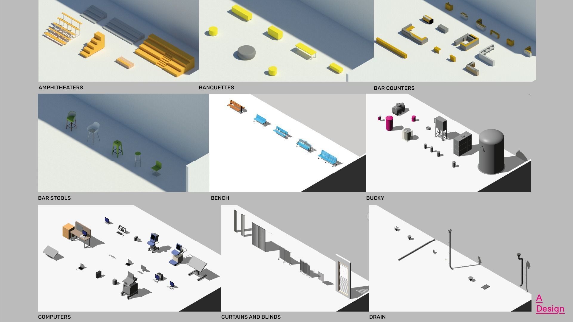 30 small packs families - Revit families - 269 families in total 3D ...