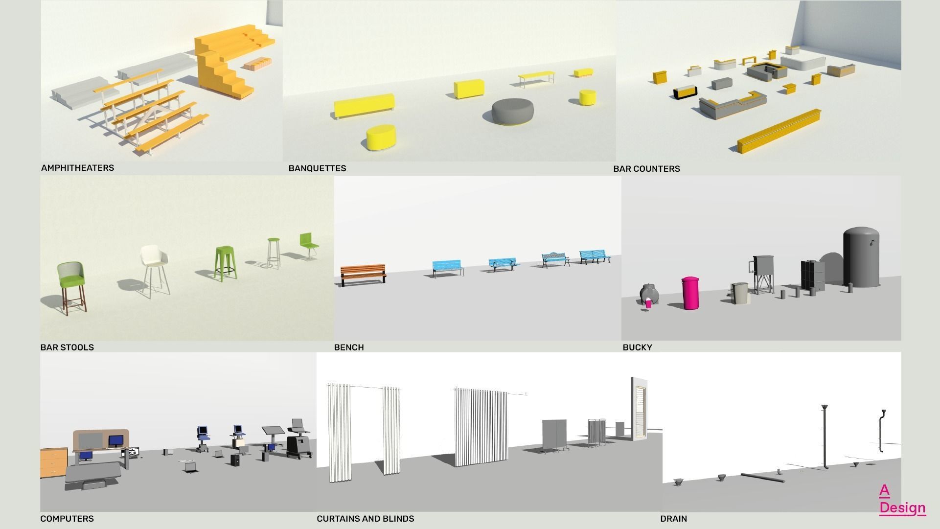30 small packs families - Revit families - 269 families in total 3D ...