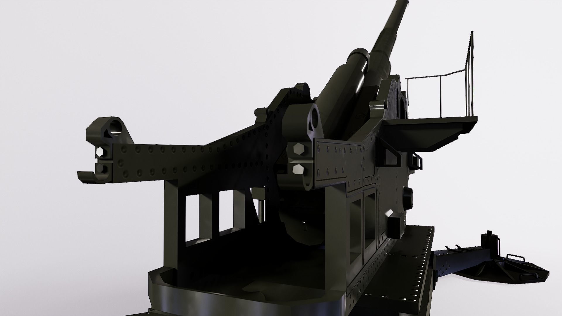 3D model 210-mm cannon Br-17 VR / AR / low-poly | CGTrader