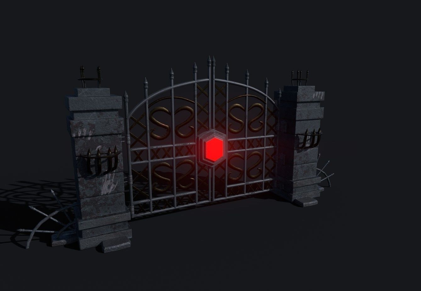 Horror 3D Gate 3D model | CGTrader