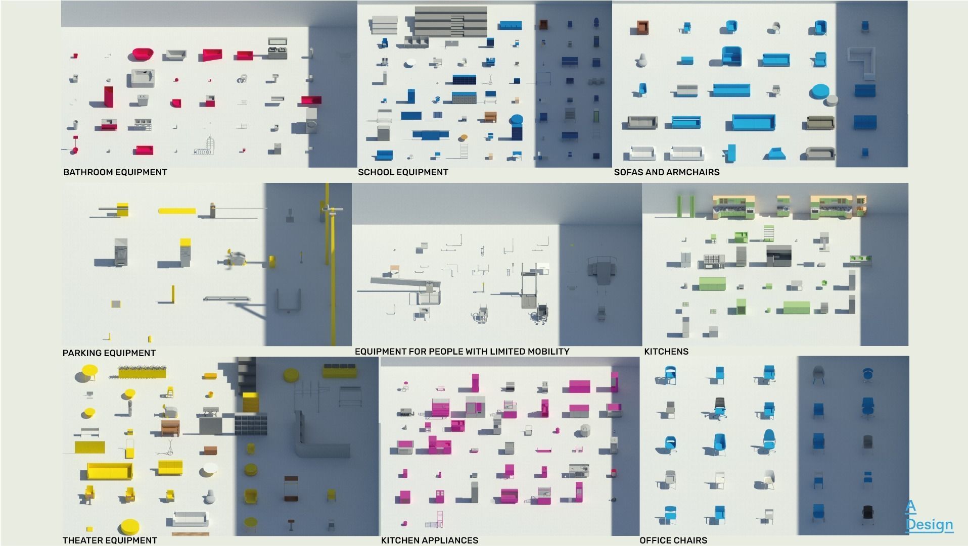 All families - 1275 pieces - Revit families 3D model | CGTrader