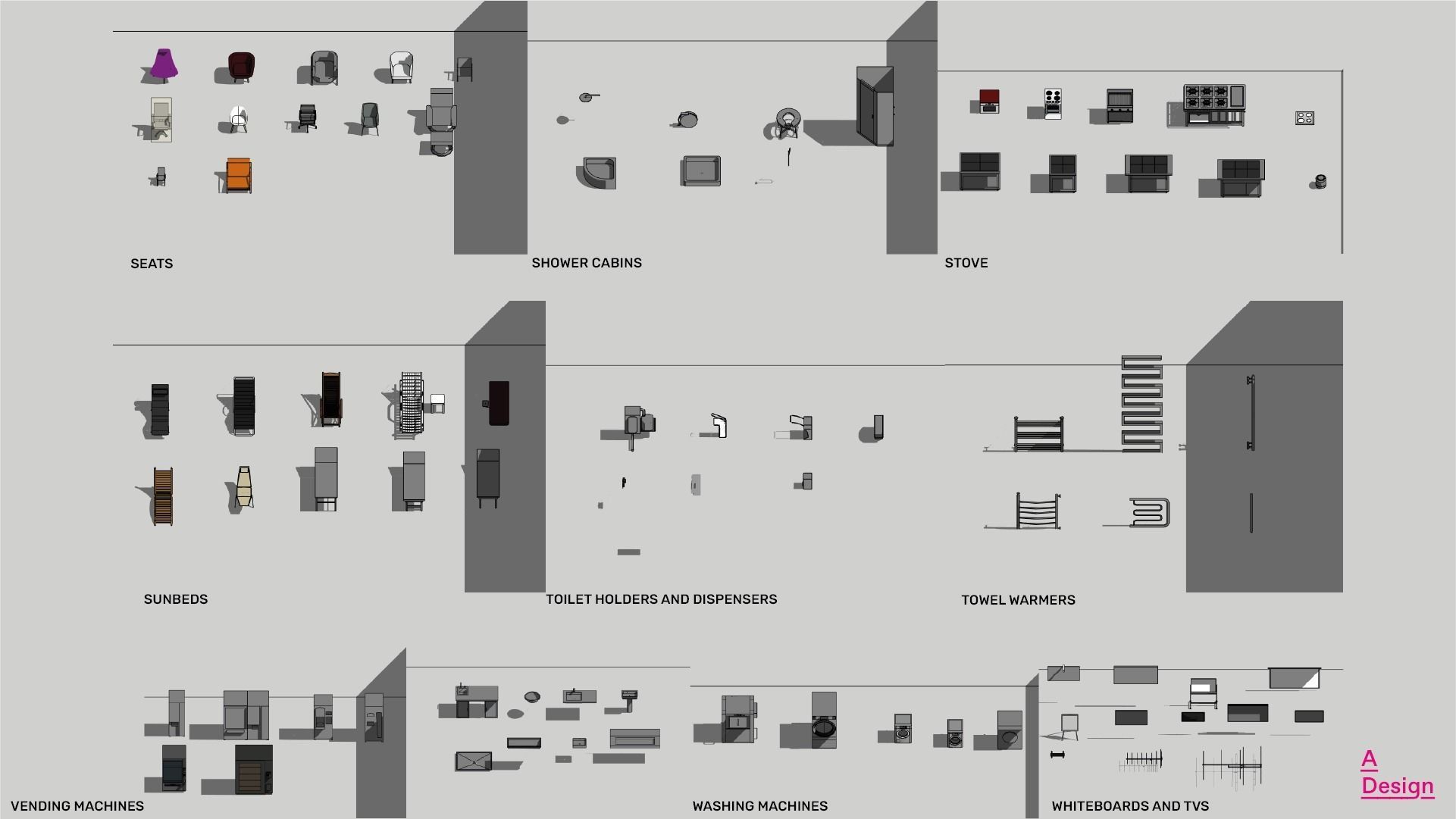 All families - 1275 pieces - Revit families 3D model | CGTrader