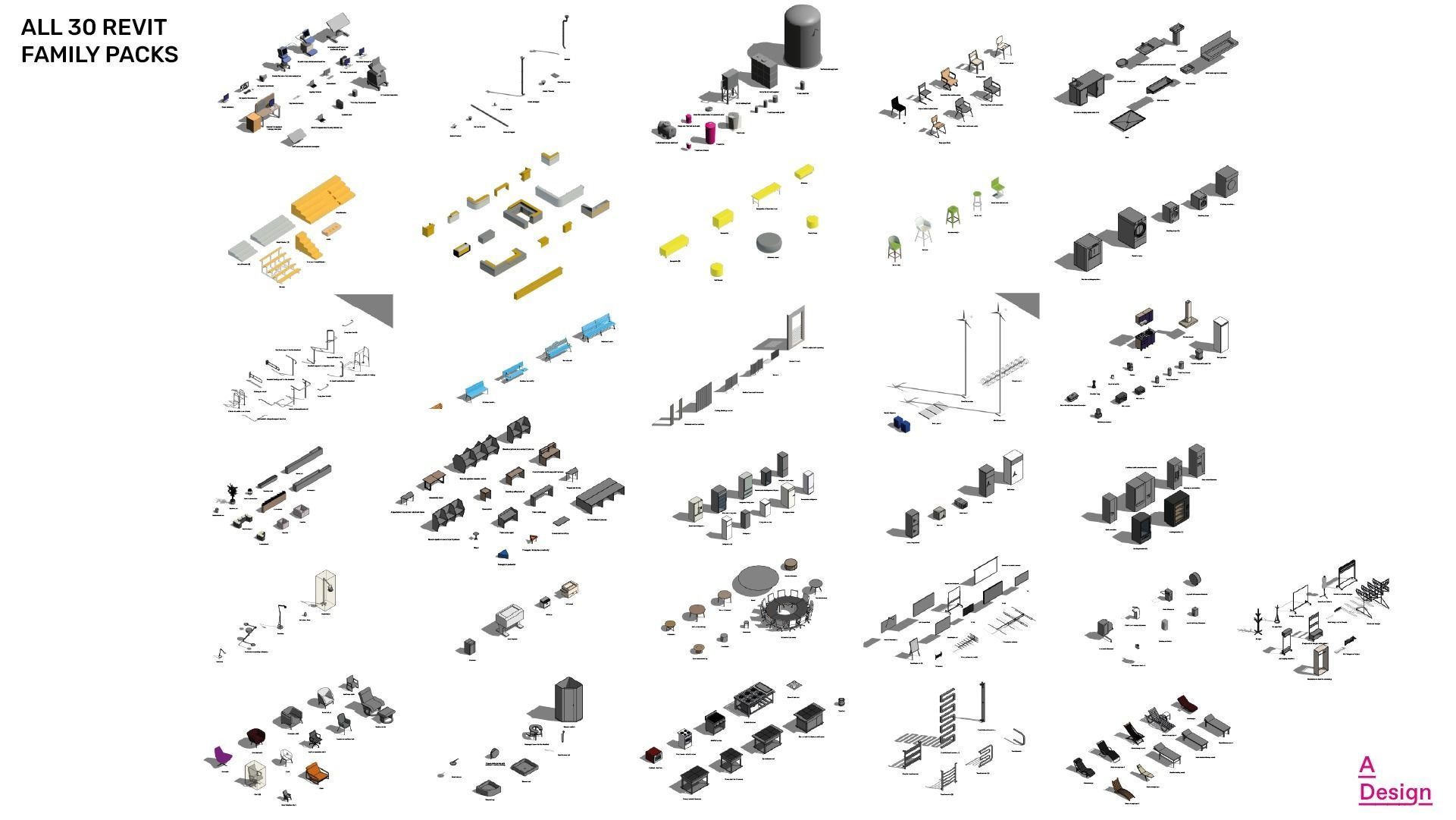 All families - 1275 pieces - Revit families 3D model | CGTrader