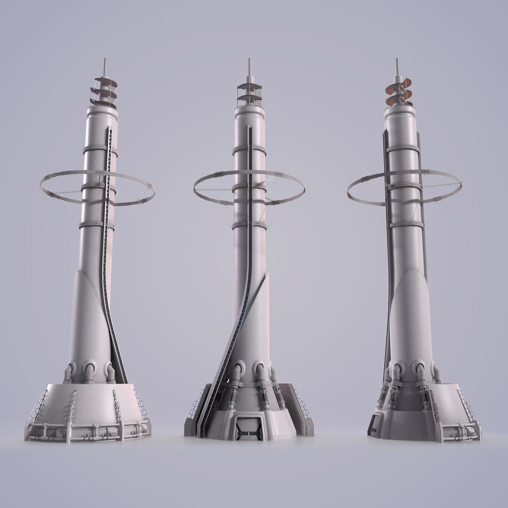 3D model Sci-fi Tower VR / AR / low-poly | CGTrader