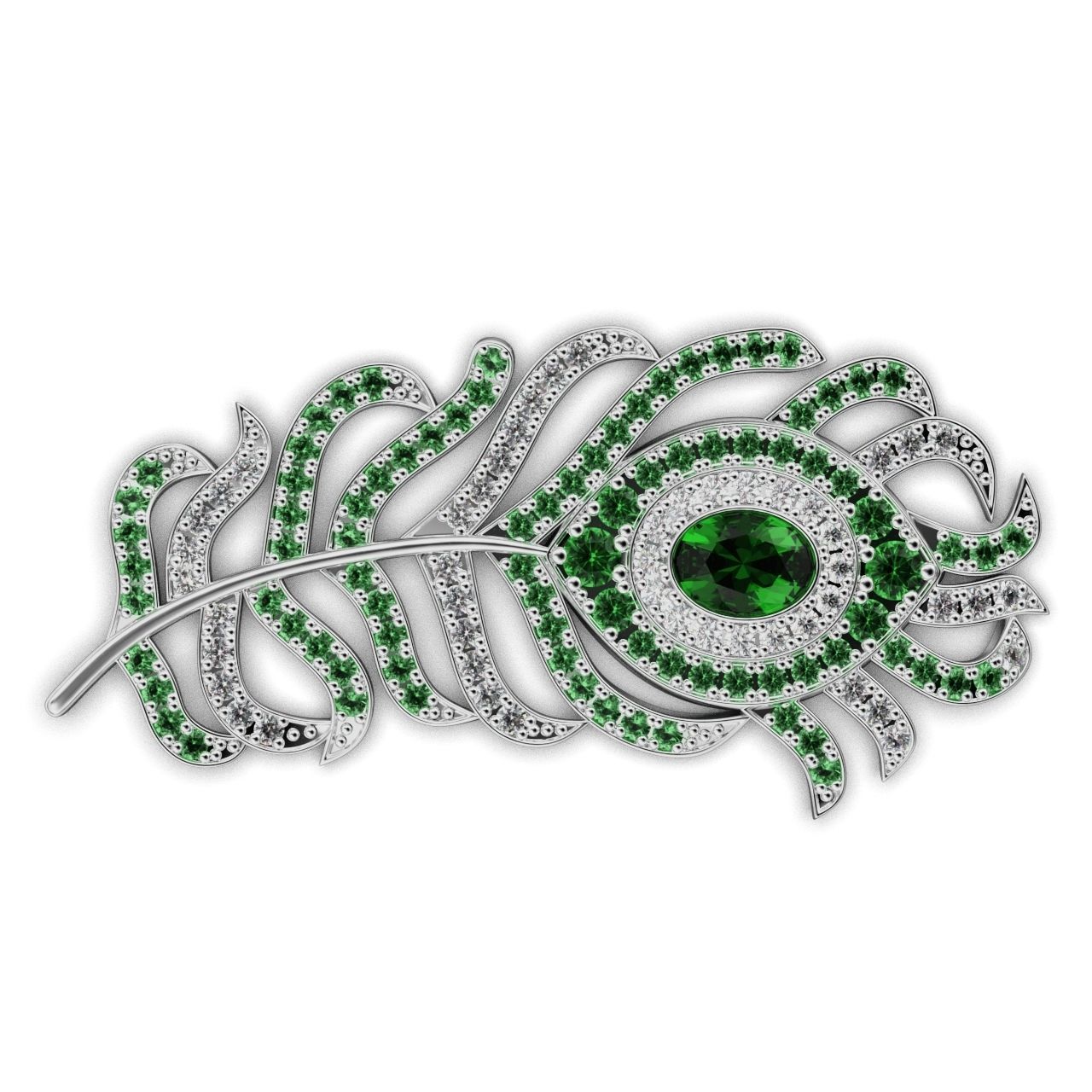 Brooches Pendant Peacock Feather 3D model 3D printable | CGTrader