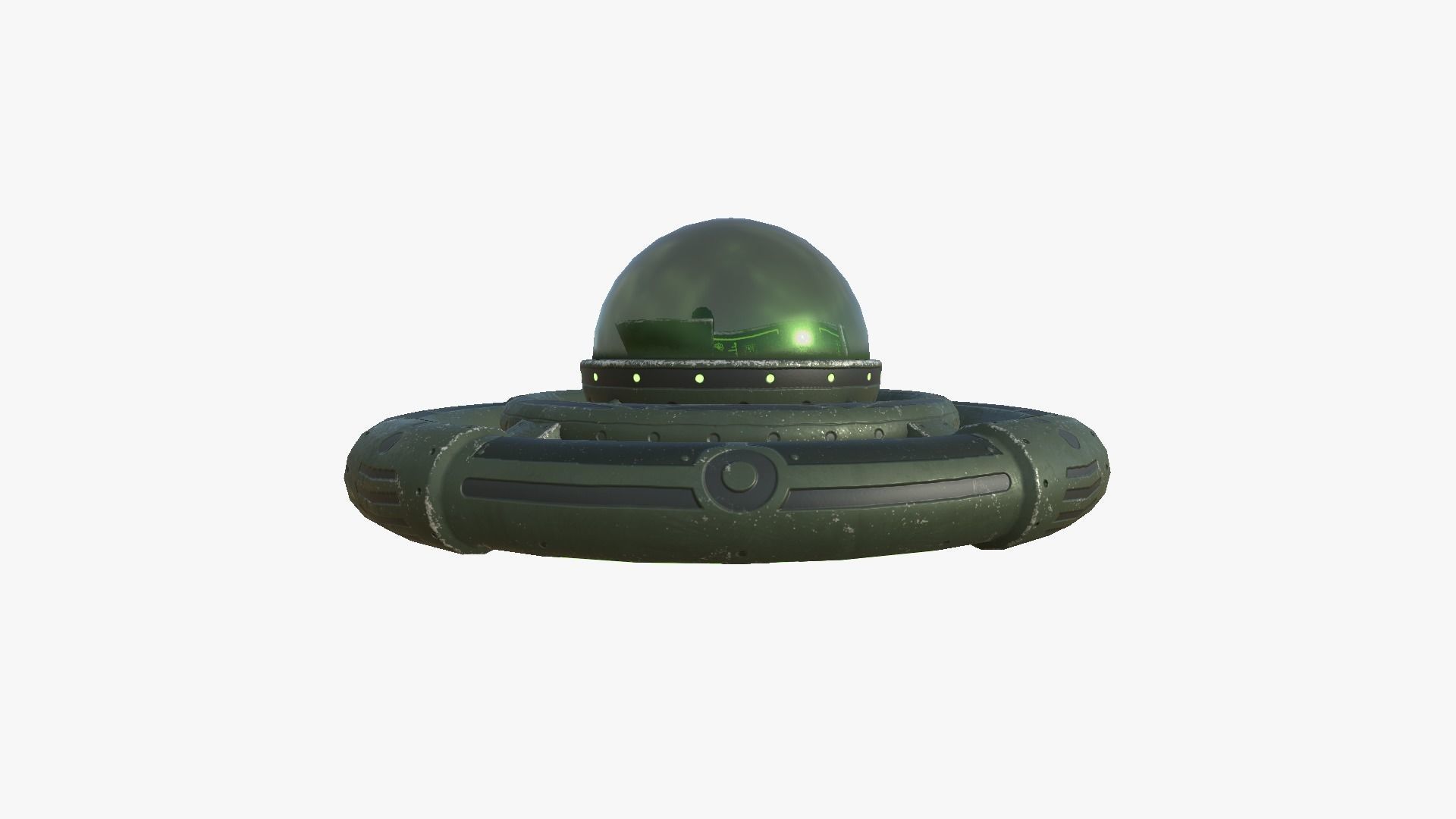 3D model Alien Spaceship UFO E05 Dark Green - Sci Fi Spacecraft Design ...