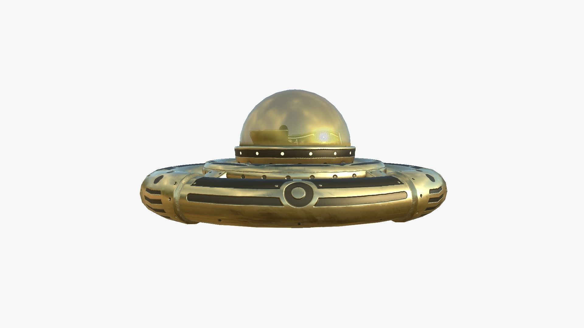 3D model Alien Spaceship UFO E07 Gold - Sci Fi Spacecraft Design VR ...