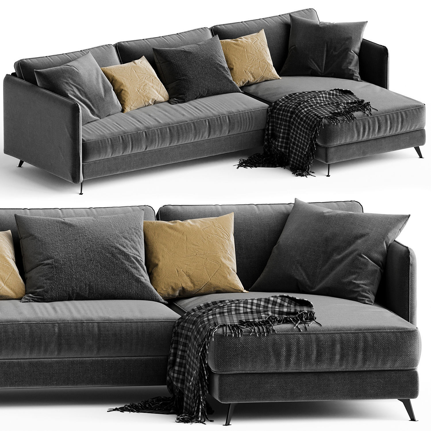 Sofia corner sofa structural fabric 3D model | CGTrader