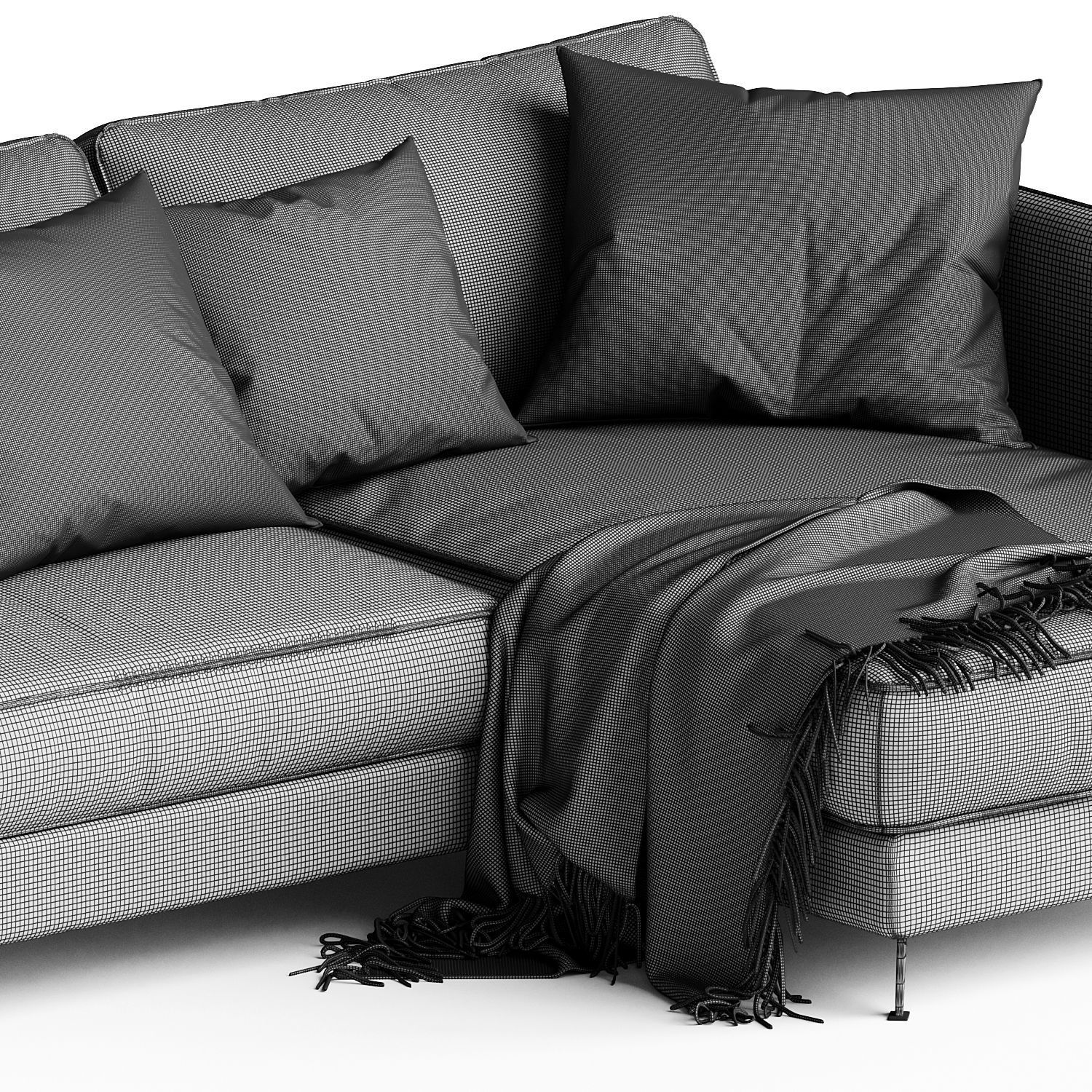 Sofia corner sofa structural fabric 3D model | CGTrader