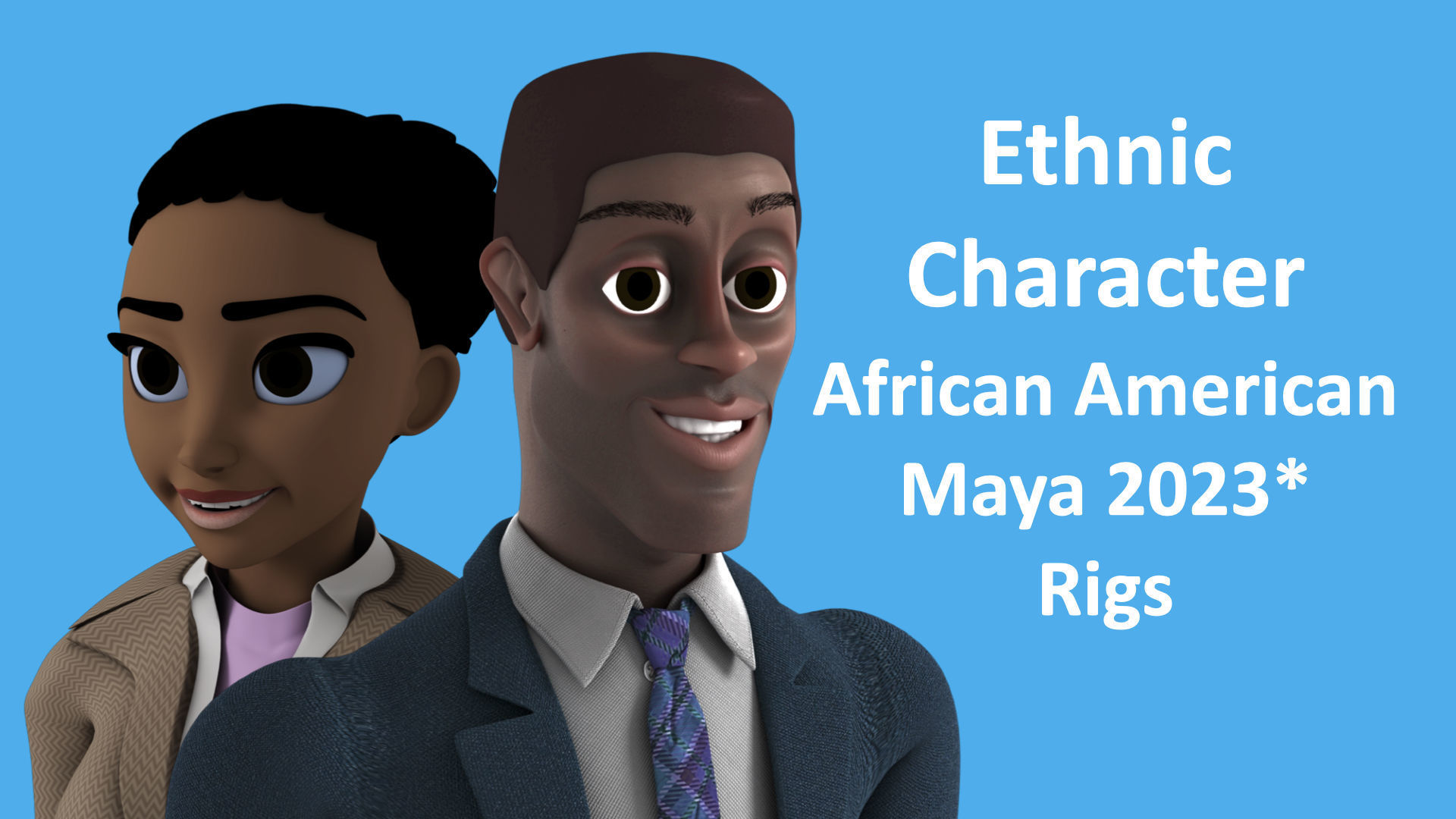Stylized Ethnic Rigs - African American 3D model rigged | CGTrader