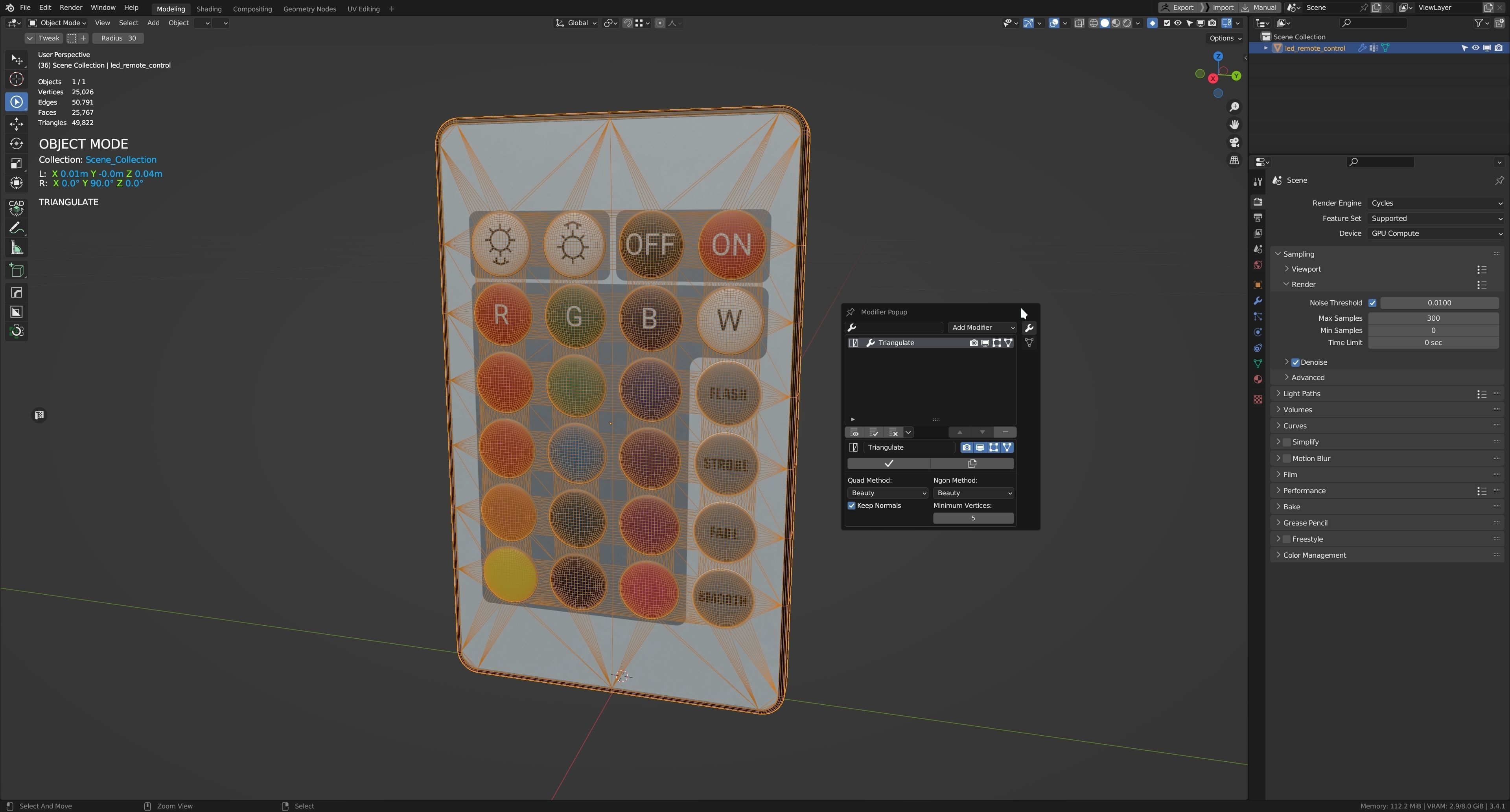 Leds remote control 3D model | CGTrader