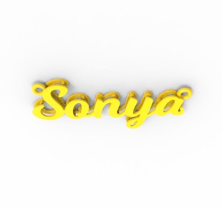 sonya name plate 3D model 3D printable | CGTrader