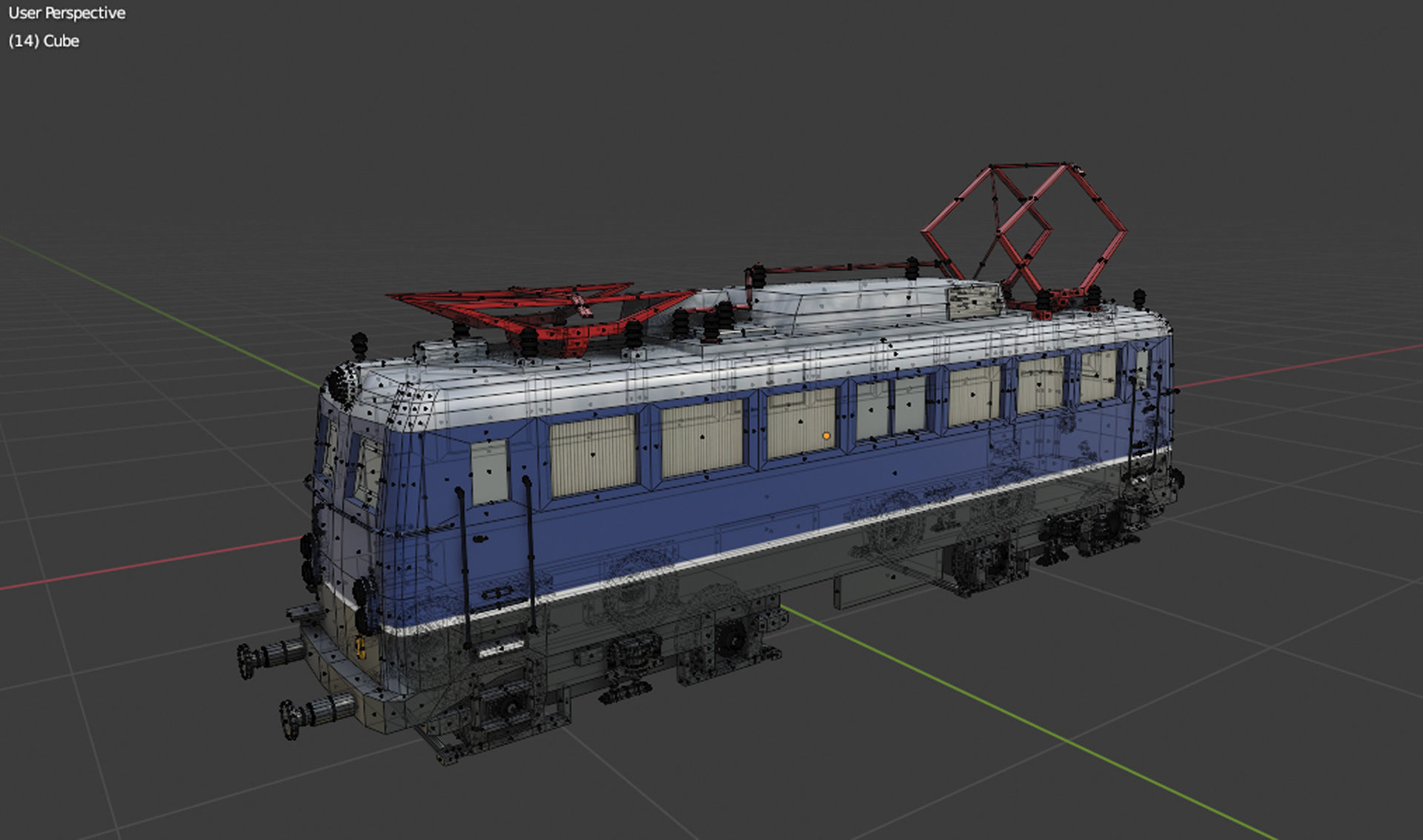 Blue German electric locomotive 3D model | CGTrader