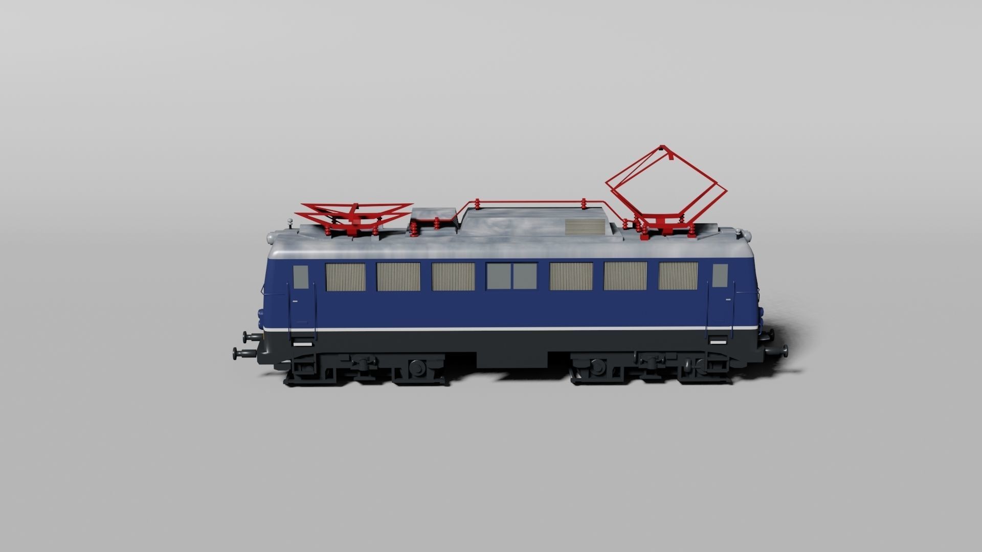 Blue German electric locomotive 3D model | CGTrader