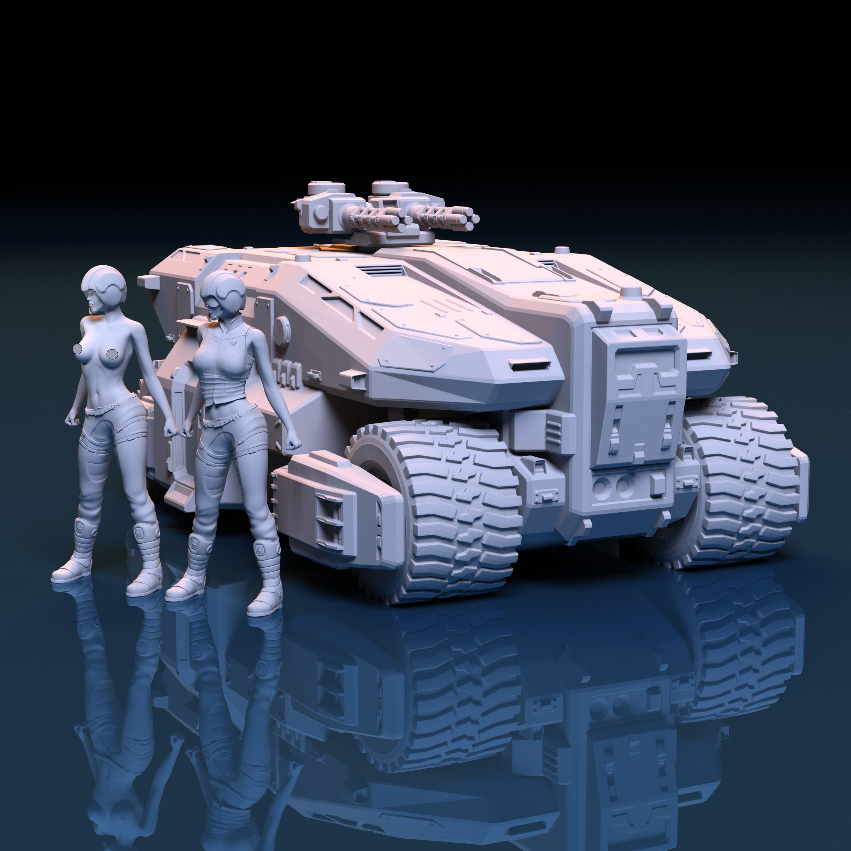 SCI-FI ROVER 3D model 3D printable | CGTrader