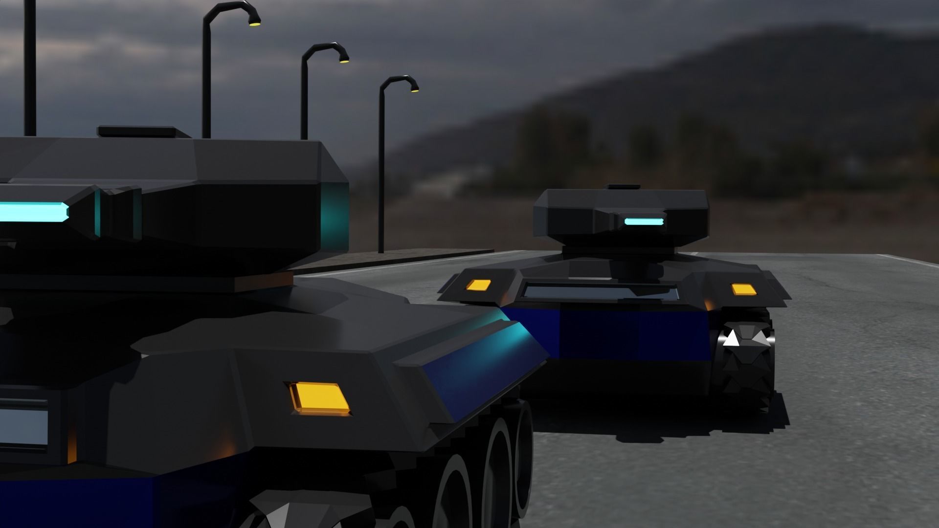 Cyber tanks 3D model | CGTrader