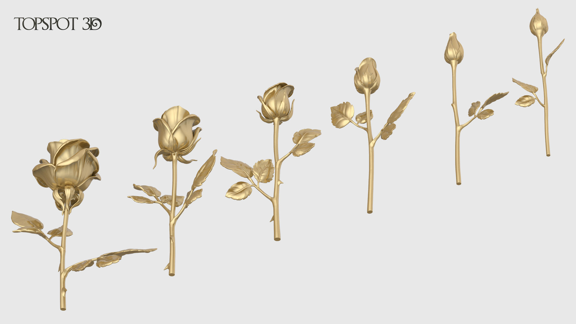 Rose Flowers Pack 3D model 3D printable | CGTrader